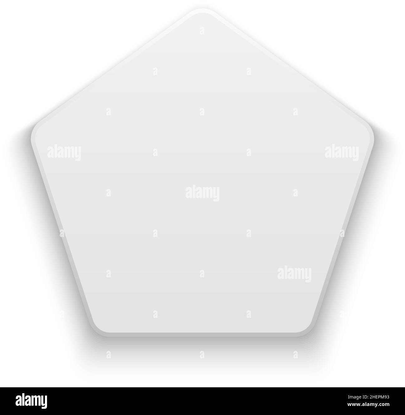 White pentagon button template. Realistic polygon shape Stock Vector ...
