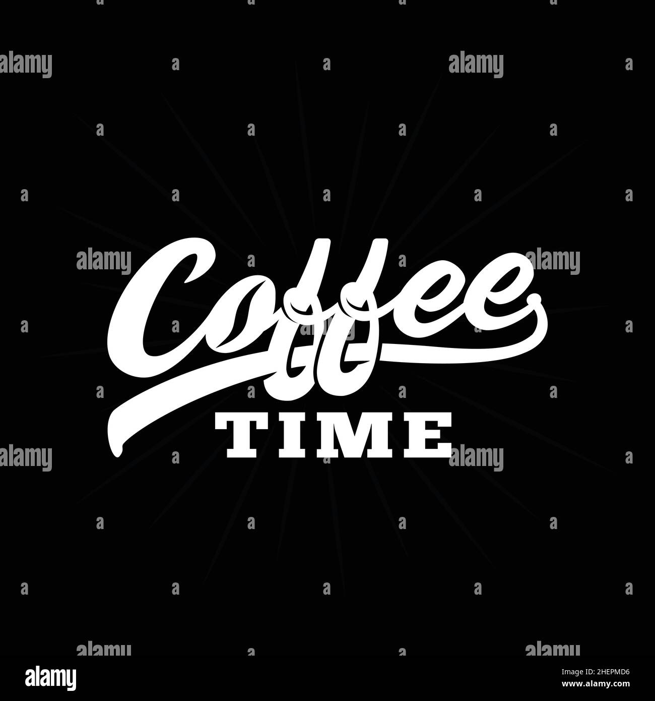 Coffee time. Hand drawn lettering design. Vector and illustration Stock ...