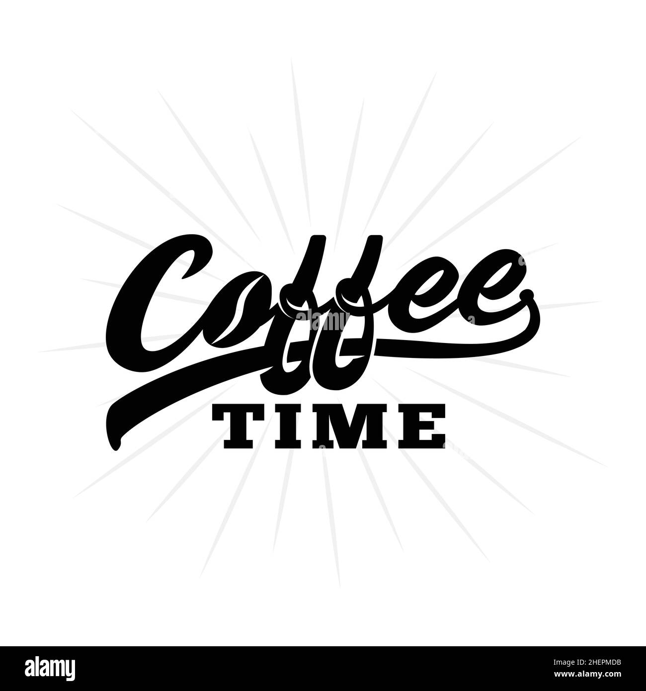 Coffee time. Hand drawn lettering design. Vector and illustration Stock ...