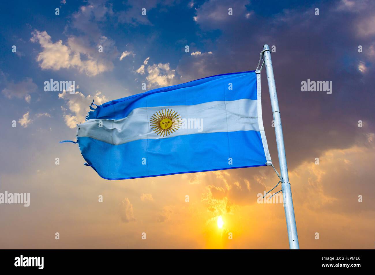 old rotten flag of argentina in wind Stock Photo - Alamy