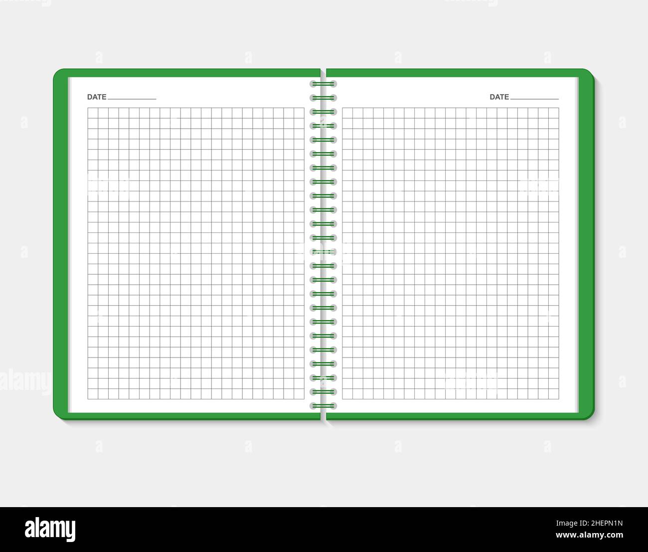 Open notebook on light gray background, vector illustration Stock ...