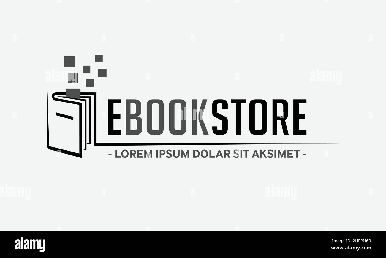 E-Book Store Logo. Book Shop vector emblem. E-books vector and ...
