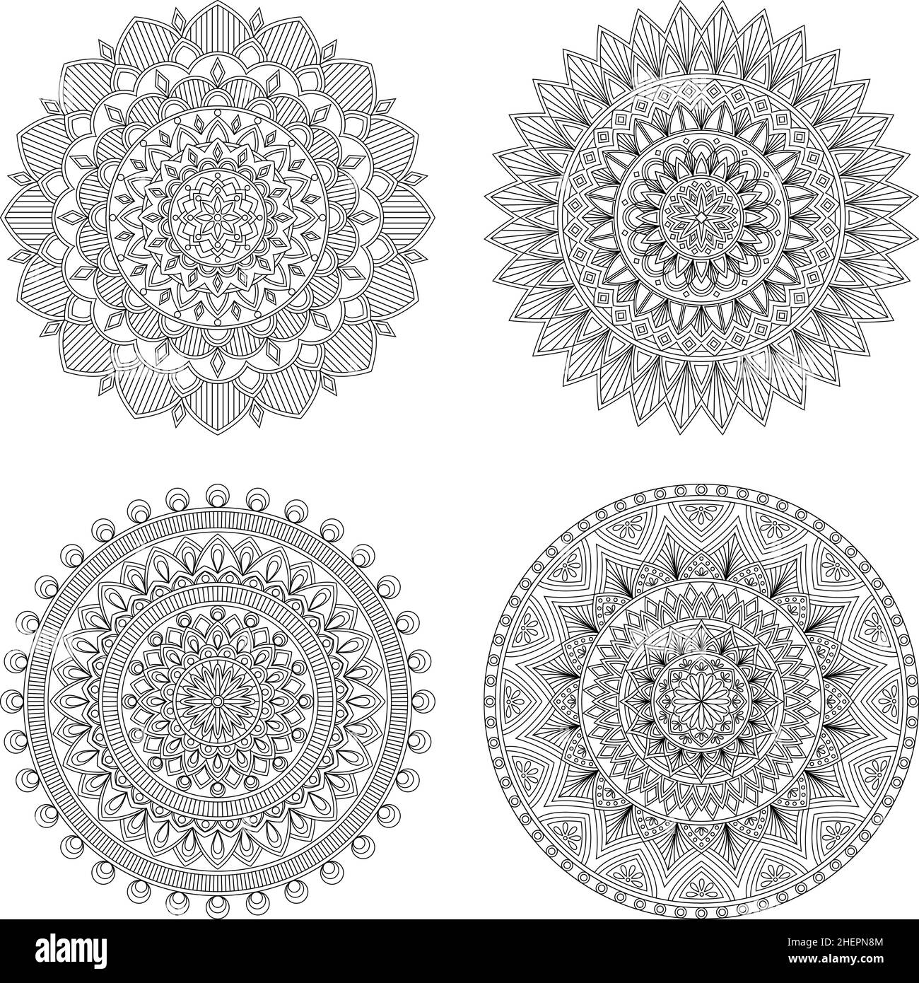 Set of floral mandalas, vector illustration Stock Vector Image & Art ...