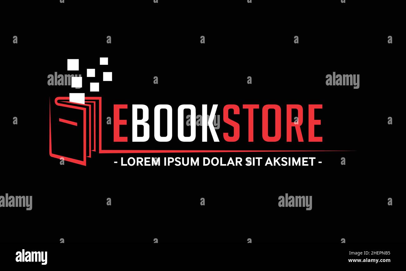 E-Book Store logo. Book Shop vector emblem. E-books vector and ...