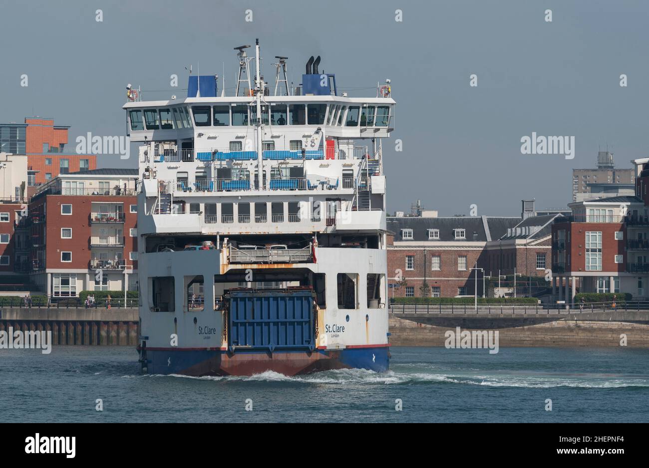 Portsmouth, England, UK. 2021. MV St Clare turning on Portsmouth ...
