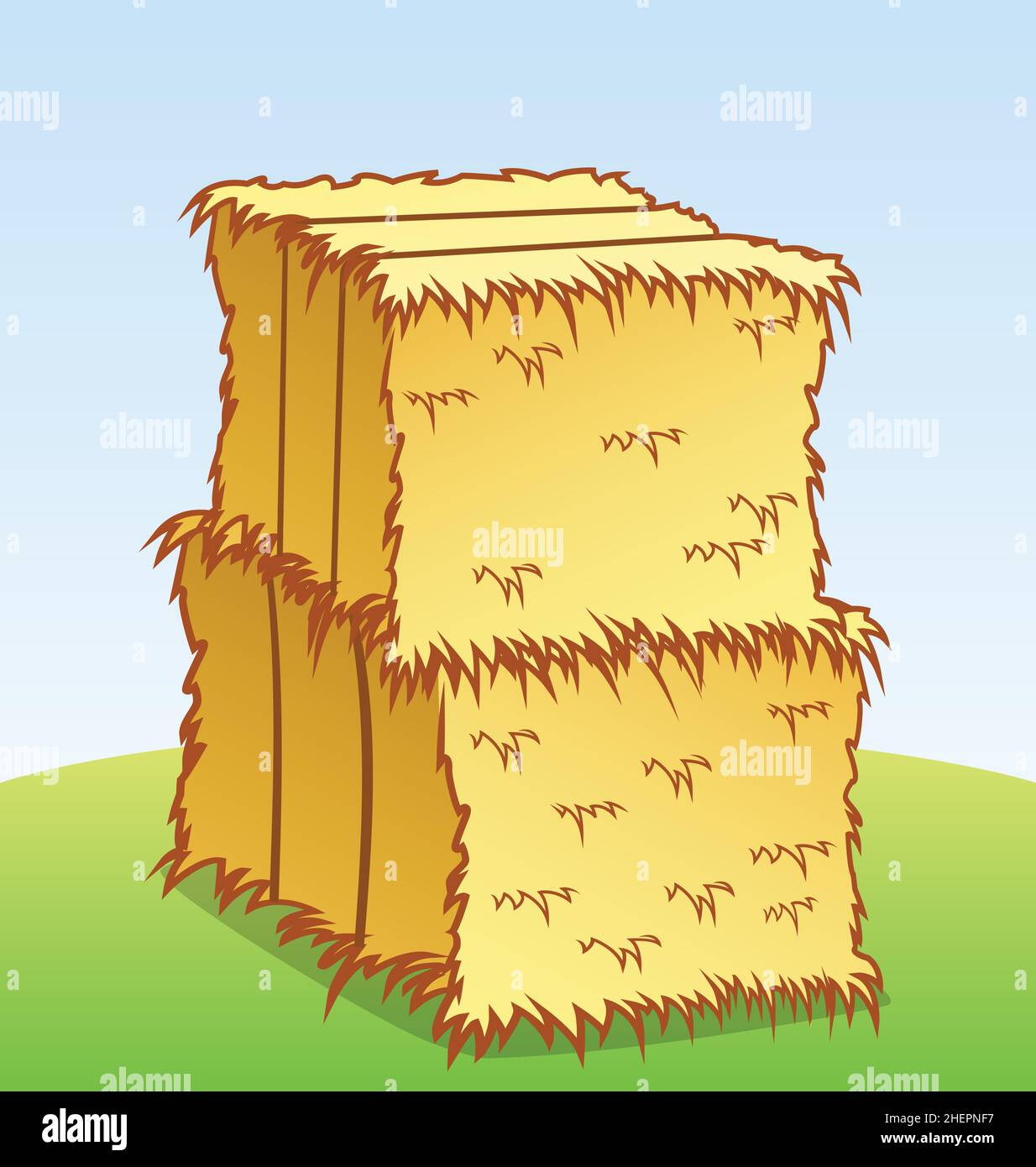 2 stacked cartoon hay bales vector illustration Stock Vector Image ...