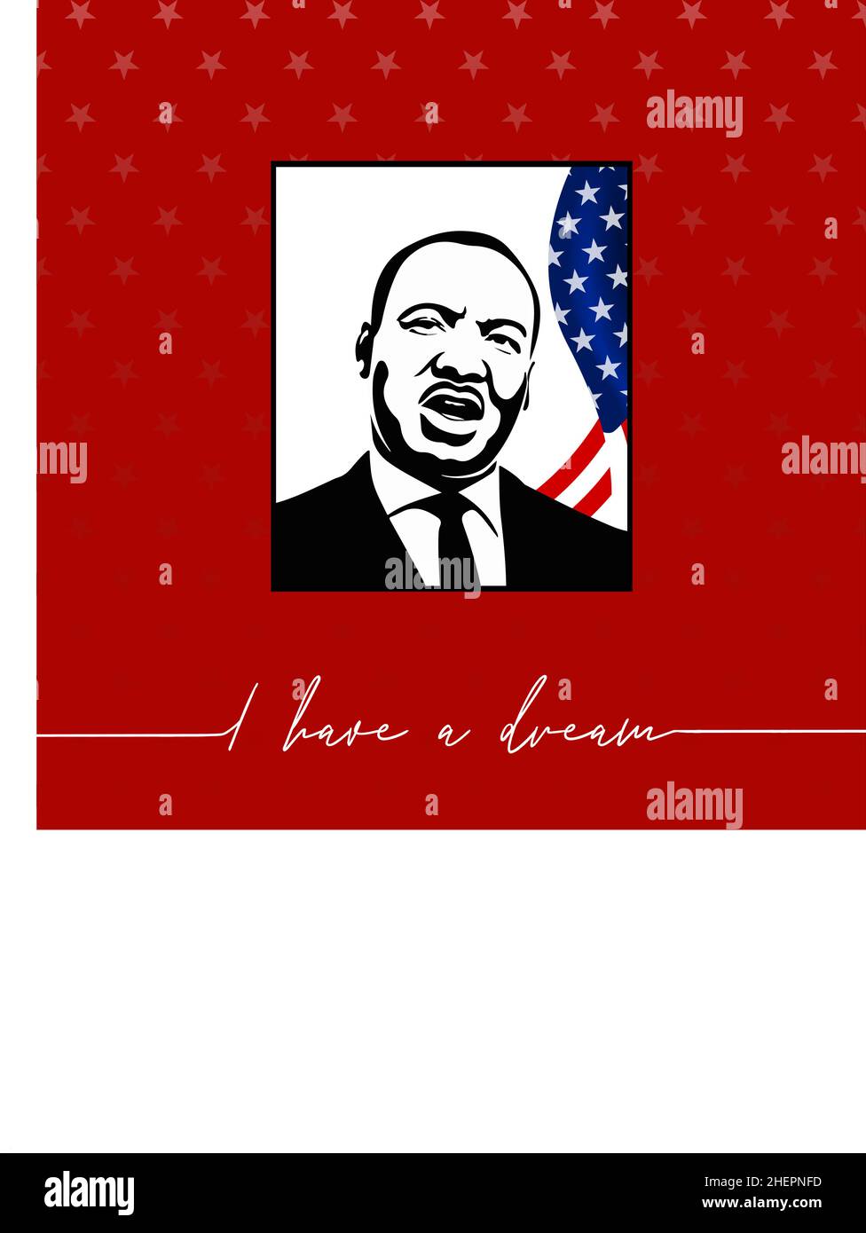 Martin Luther King Jr. Day design with US flag background. Happy MLK ...