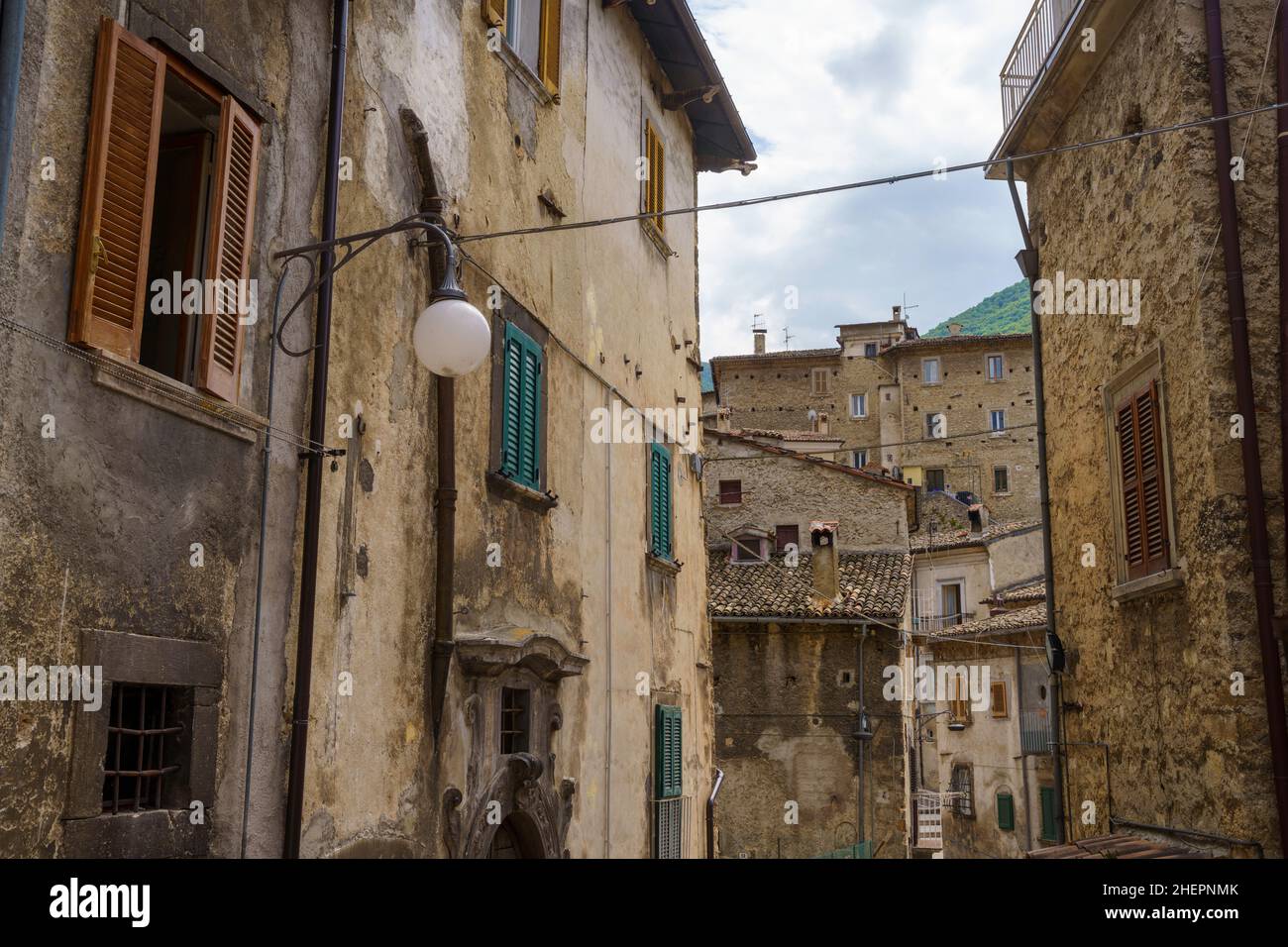 View of Scanno, L Aquila province, Abruzzo, Italy, historic town Stock ...