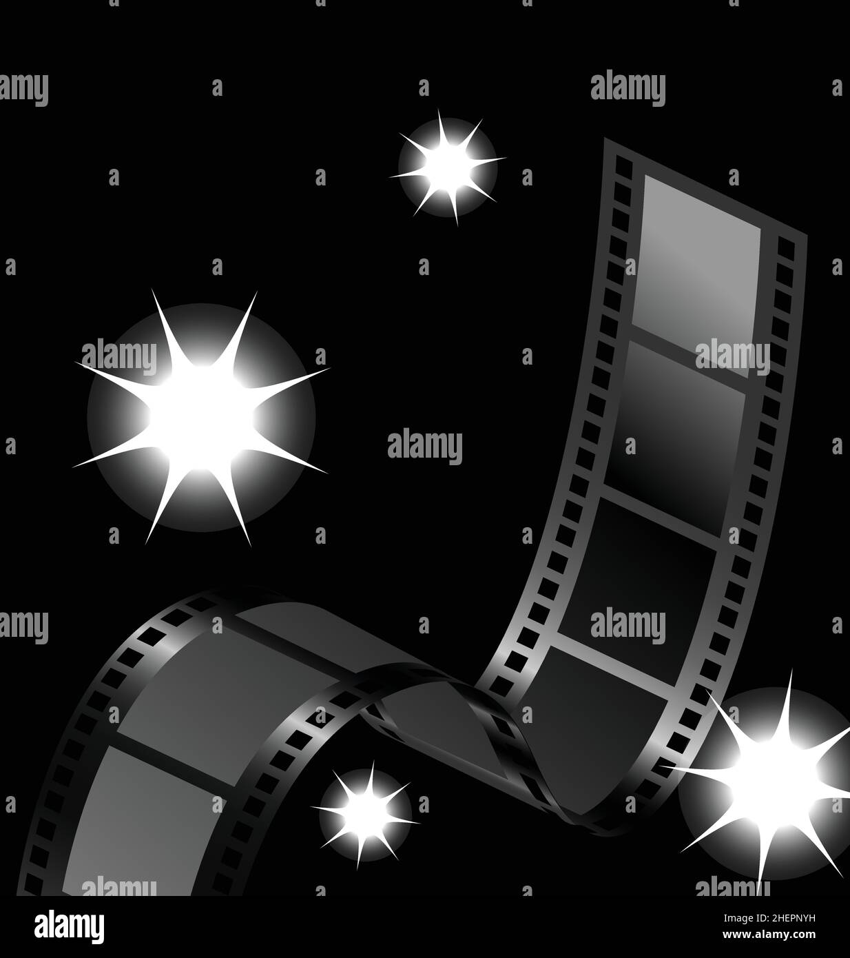 camera film roll with flashes on balck background vector Stock Vector ...