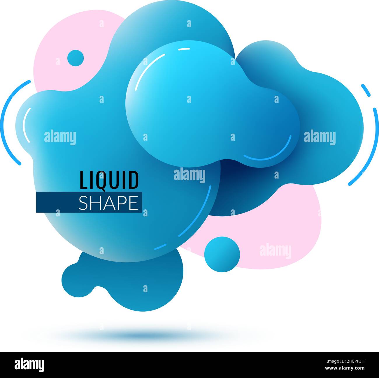 Blue liquid shapes. Paint drops poster template Stock Vector Image ...