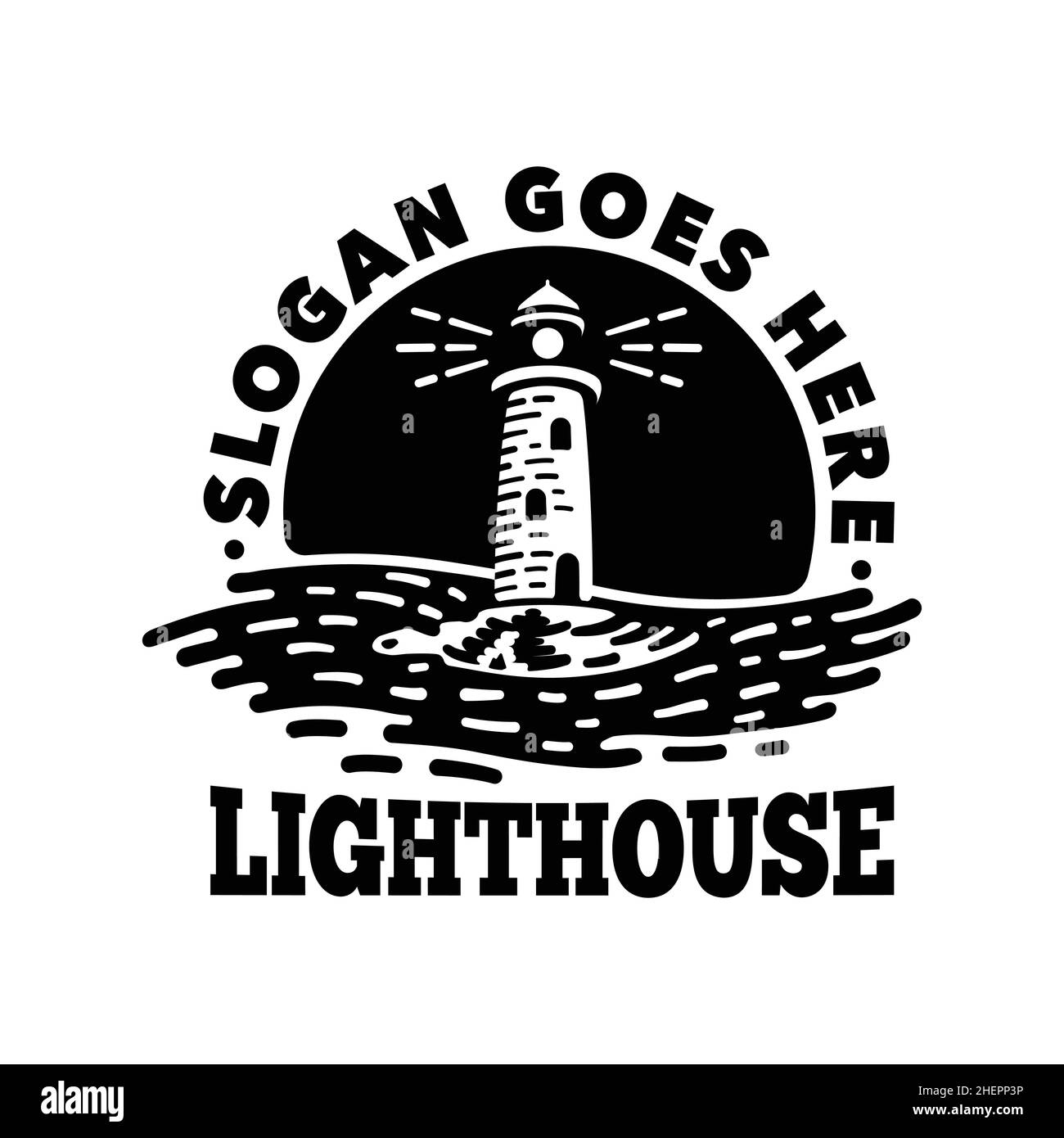 Lighthouse Logo Design Template. Vector Illustration Stock Vector Image ...