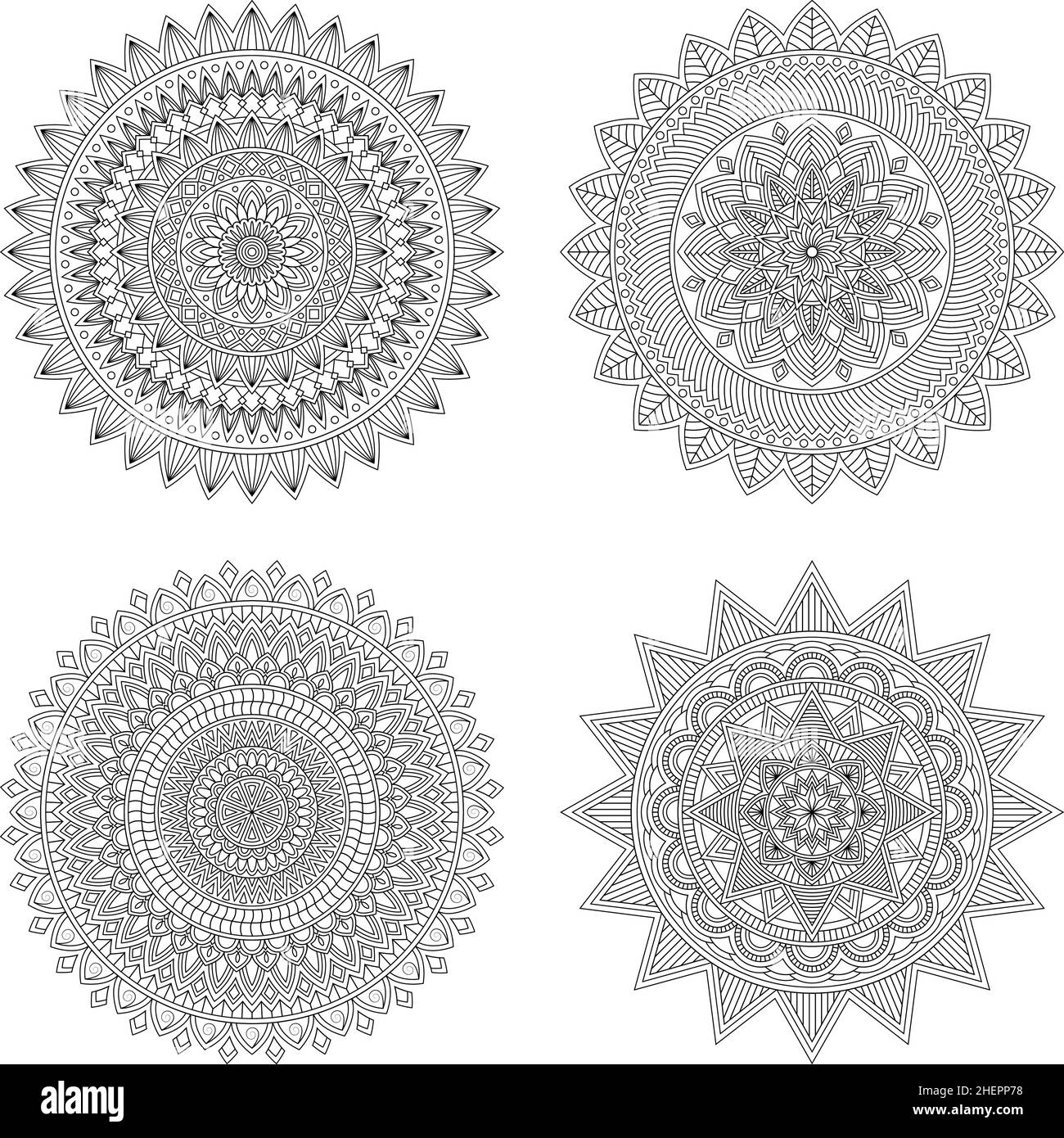 Set of floral mandalas, vector illustration Stock Vector Image & Art ...