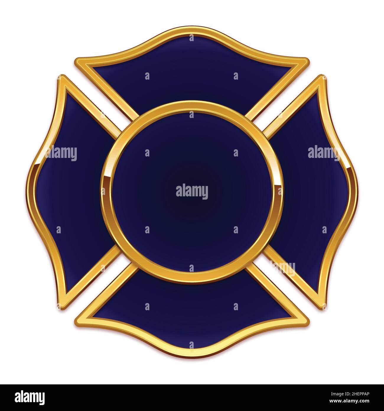 Blank Fire Department Logo base dark blue with gold chrome trim vector ...