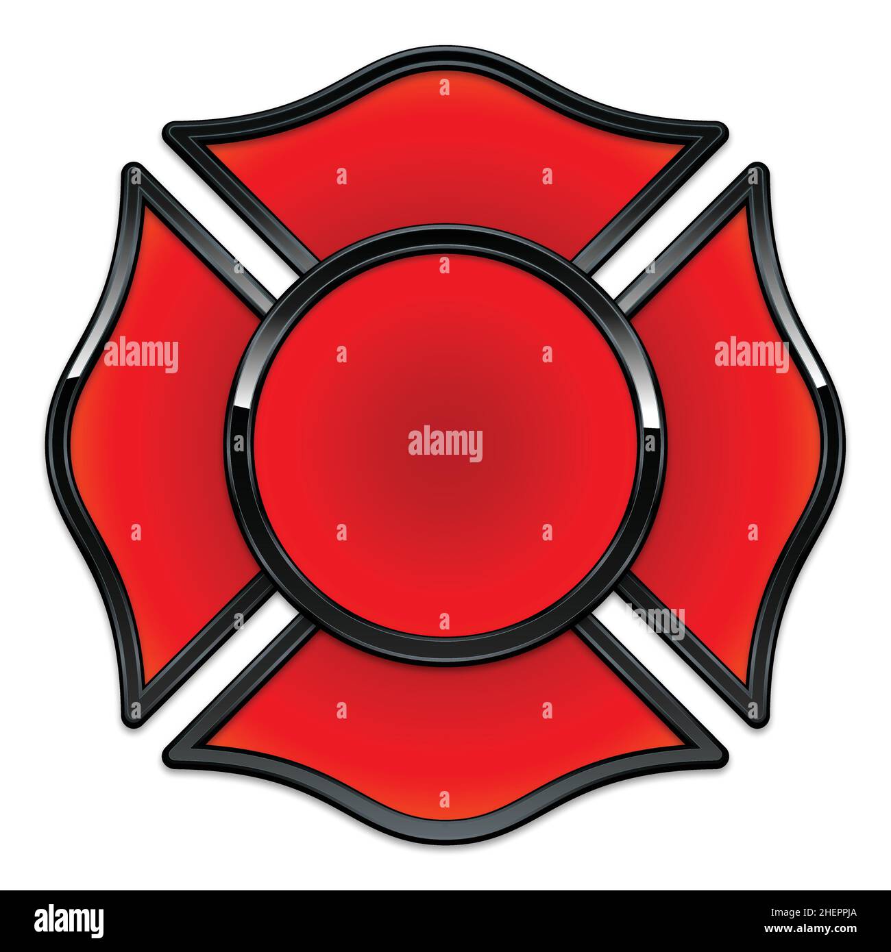 Blank Fire Department Logo base red with black chrome trim vector ...