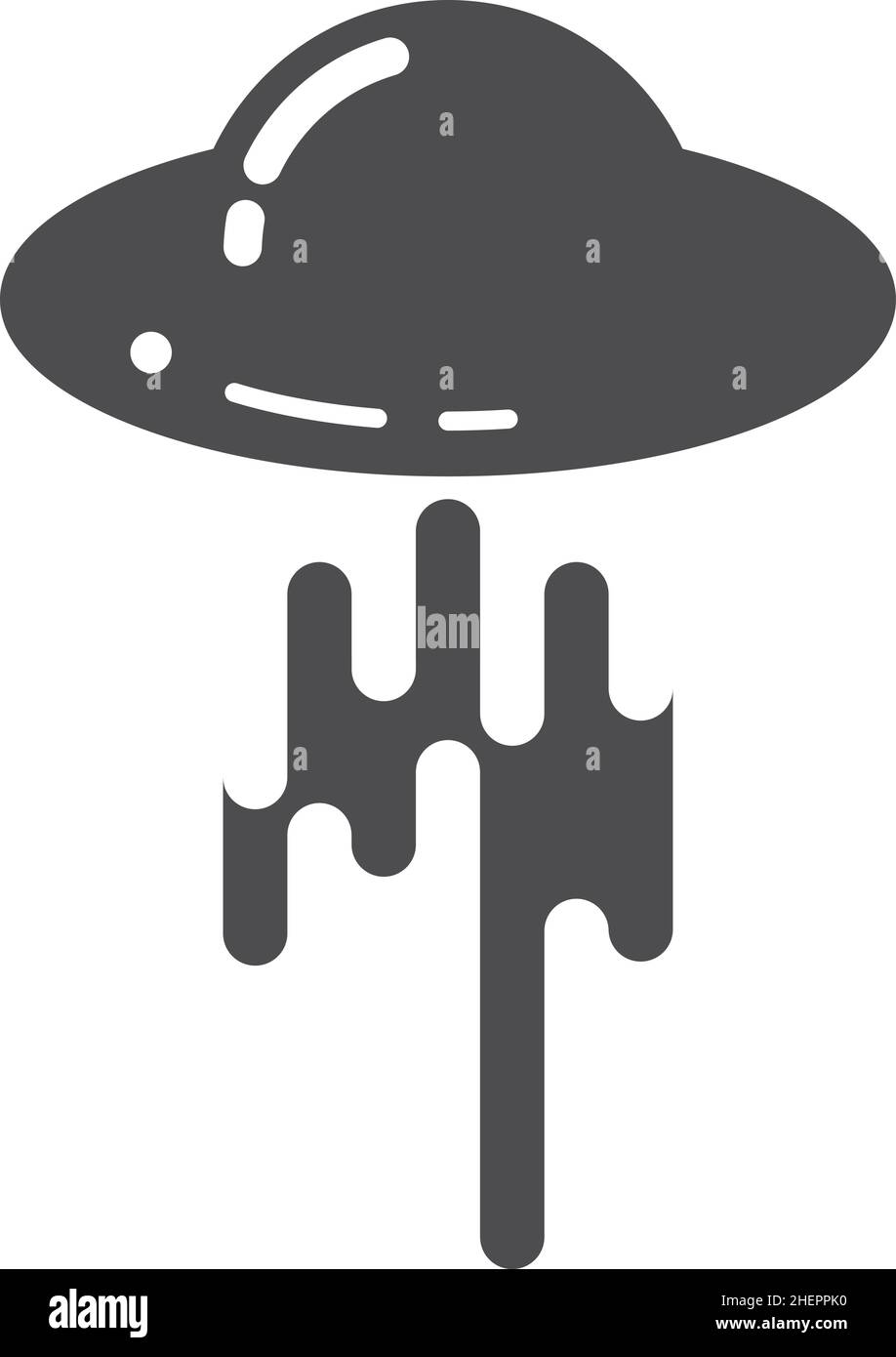 Ufo icon. Alien space ship with rays of abduction Stock Vector Image ...