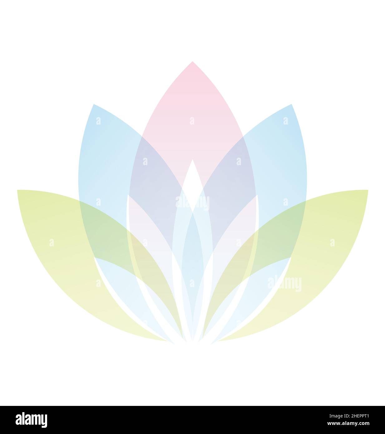 beautiful stylized soft pastel translucent lotus flower bloom vector ...