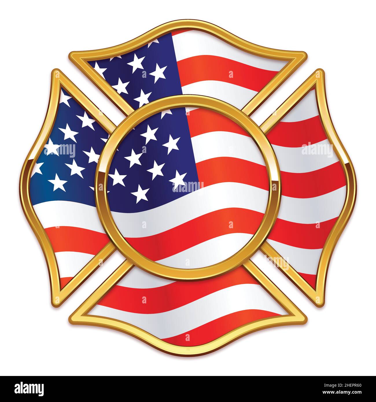 Blank Fire Department Logo base gold chrome trim with USA united states ...