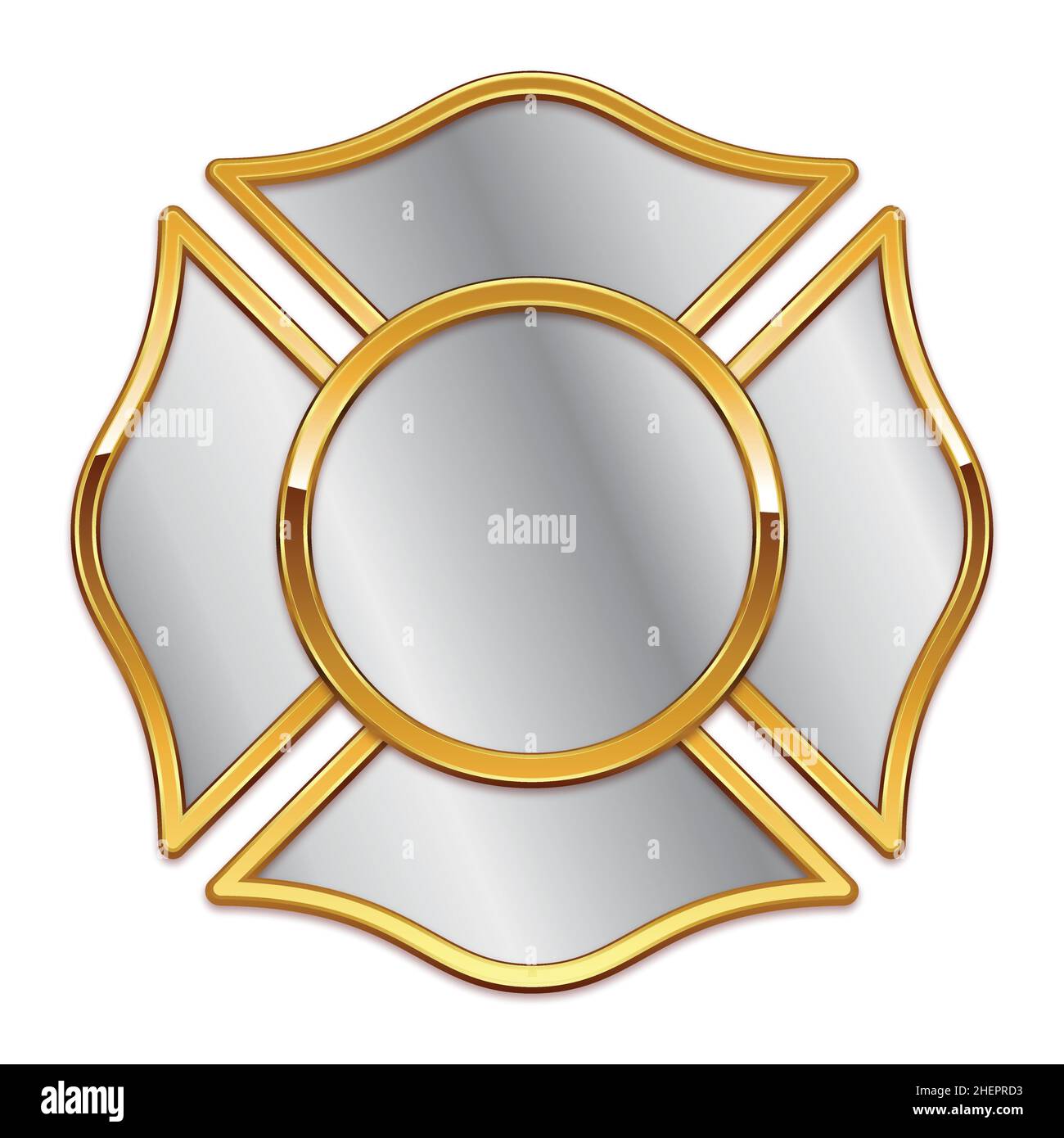 blank fire department logo base silver with shiny gold chrome trim ...