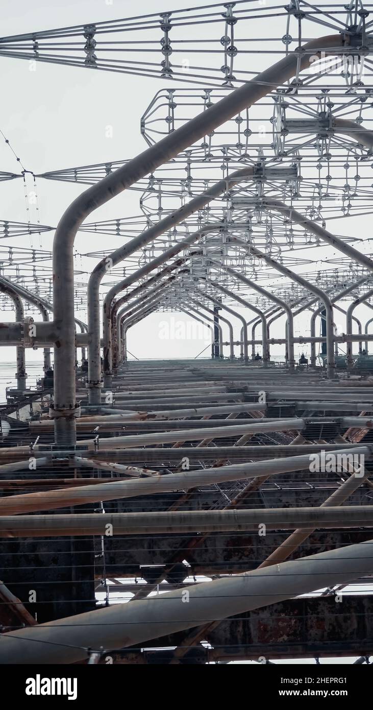bottom view of radar station in chernobyl exclusion zone Stock Photo ...