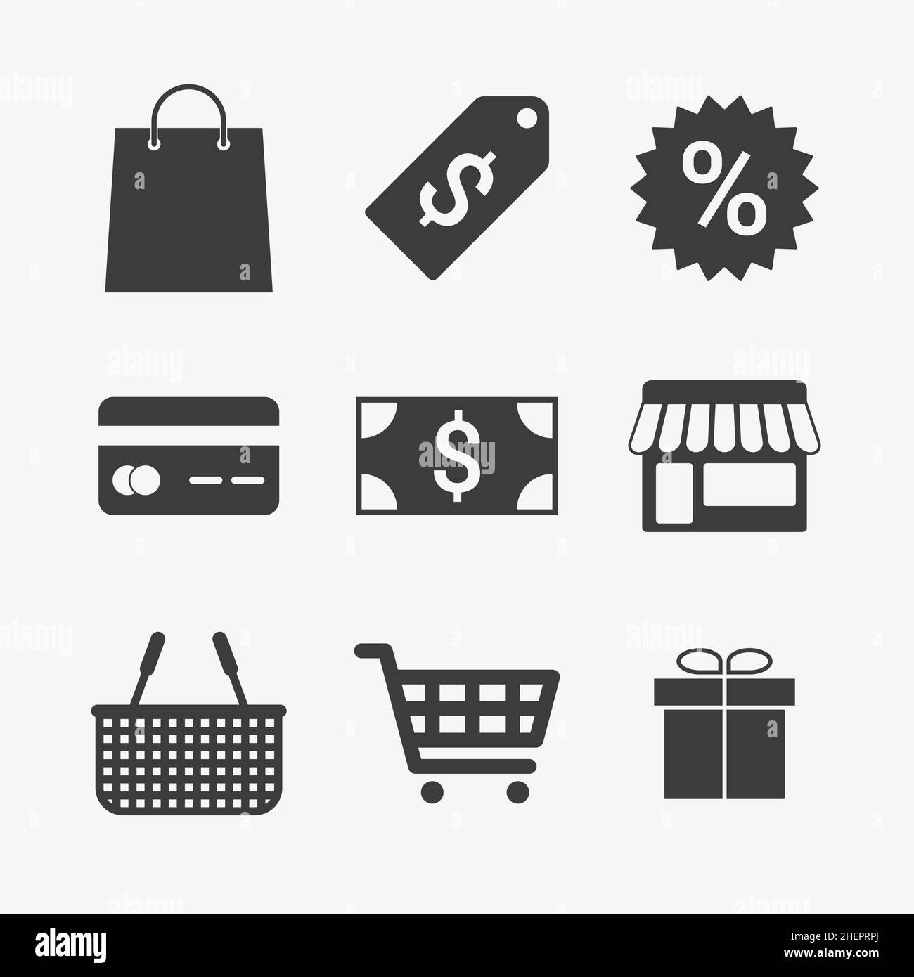 Black shopping basket icons collection Stock Vector Images - Alamy
