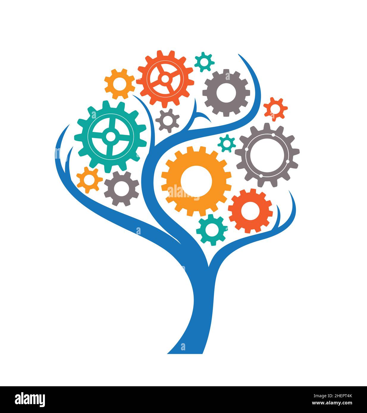 gear tree icon symbol isolated on white background vector illustration ...