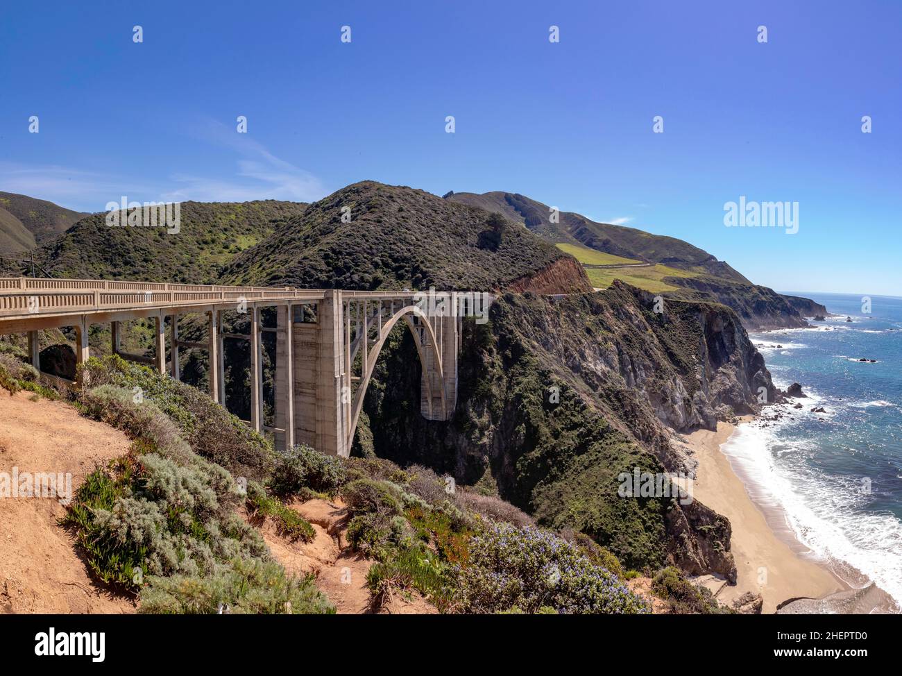 The Bixby Creek Bridge of Highway 1 - California's coastal bridge, USA ...