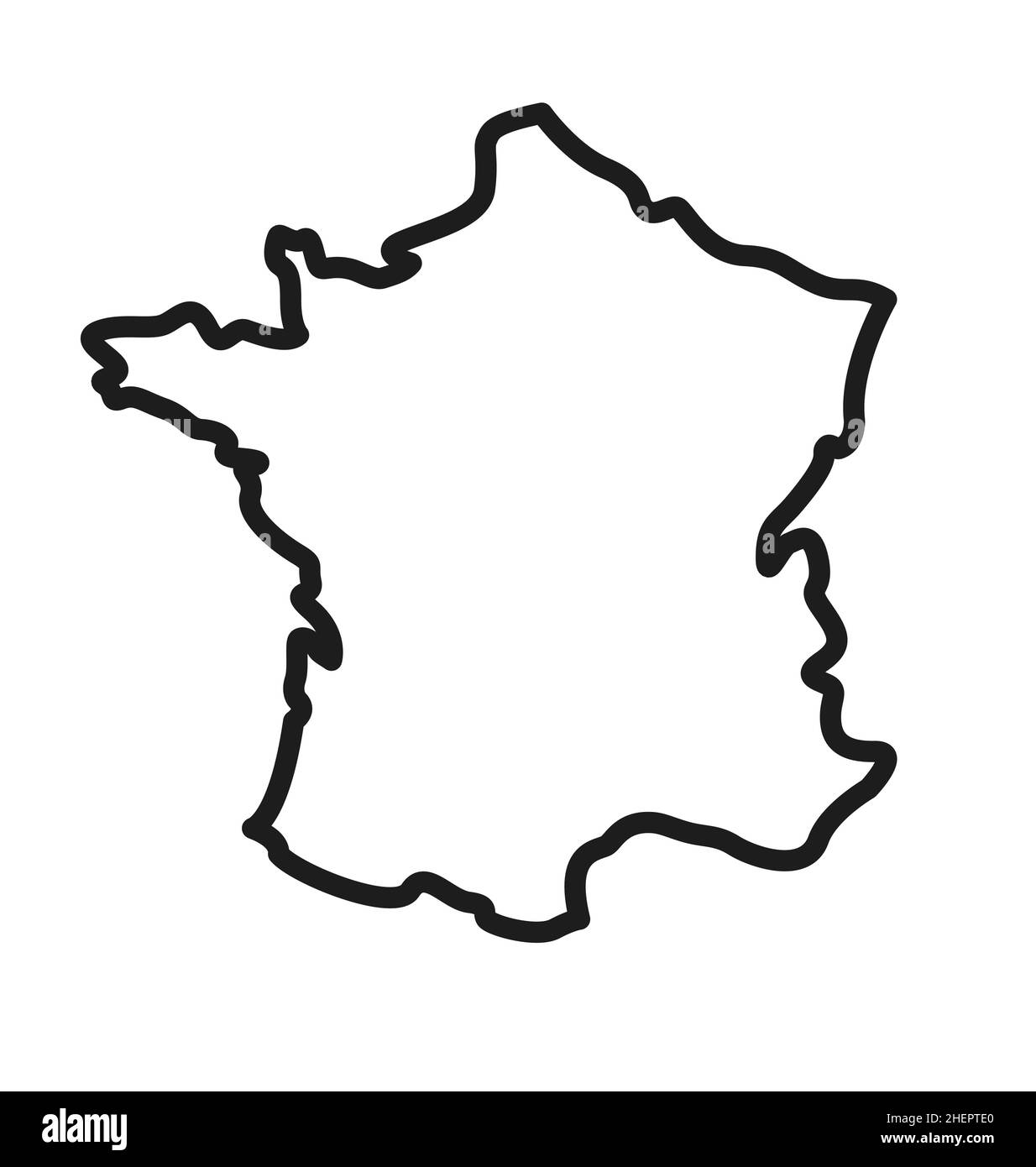 france map simplified outline silhouette vector isolated on white ...