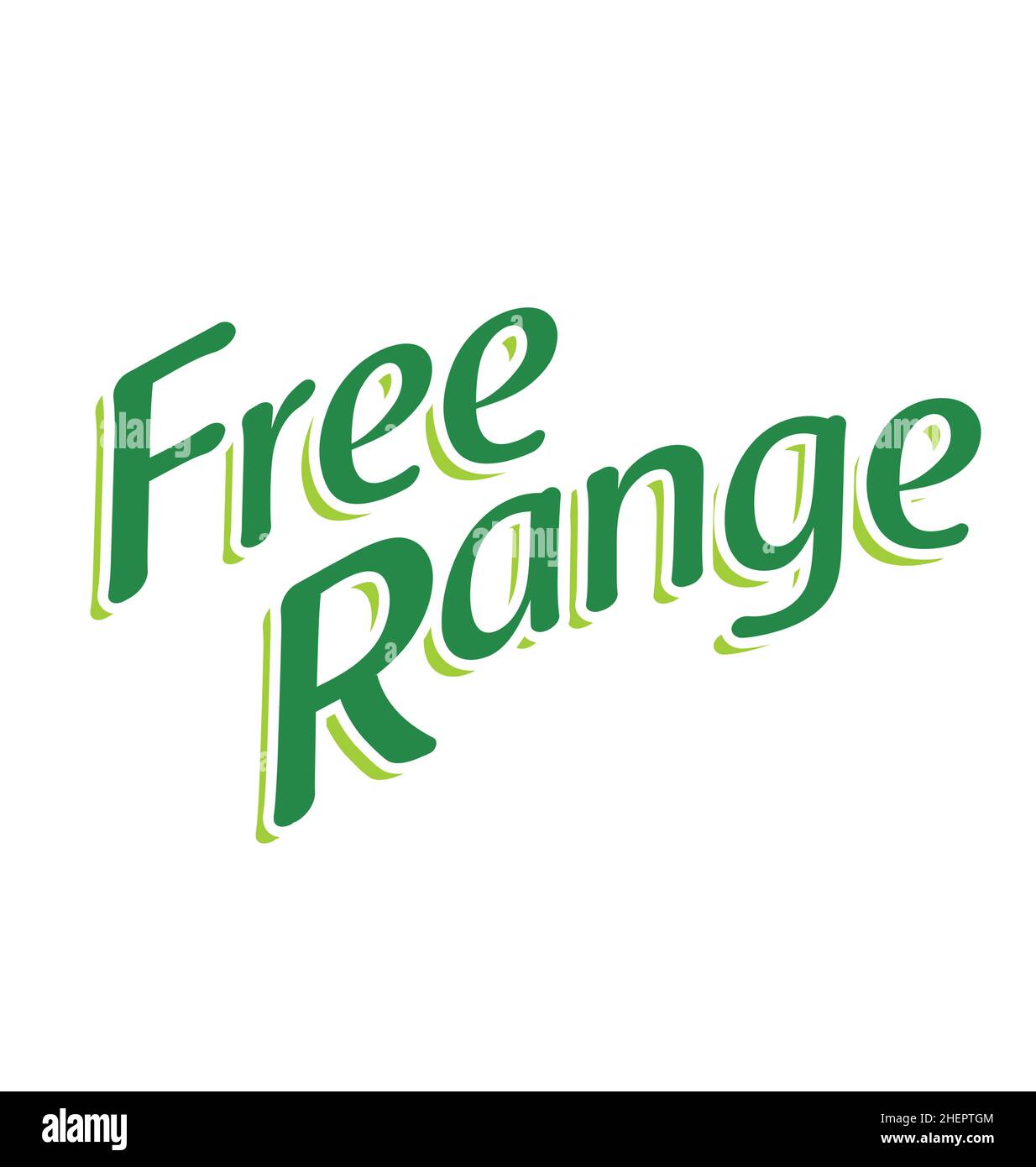free range green text vector isolated on white background Stock Vector ...