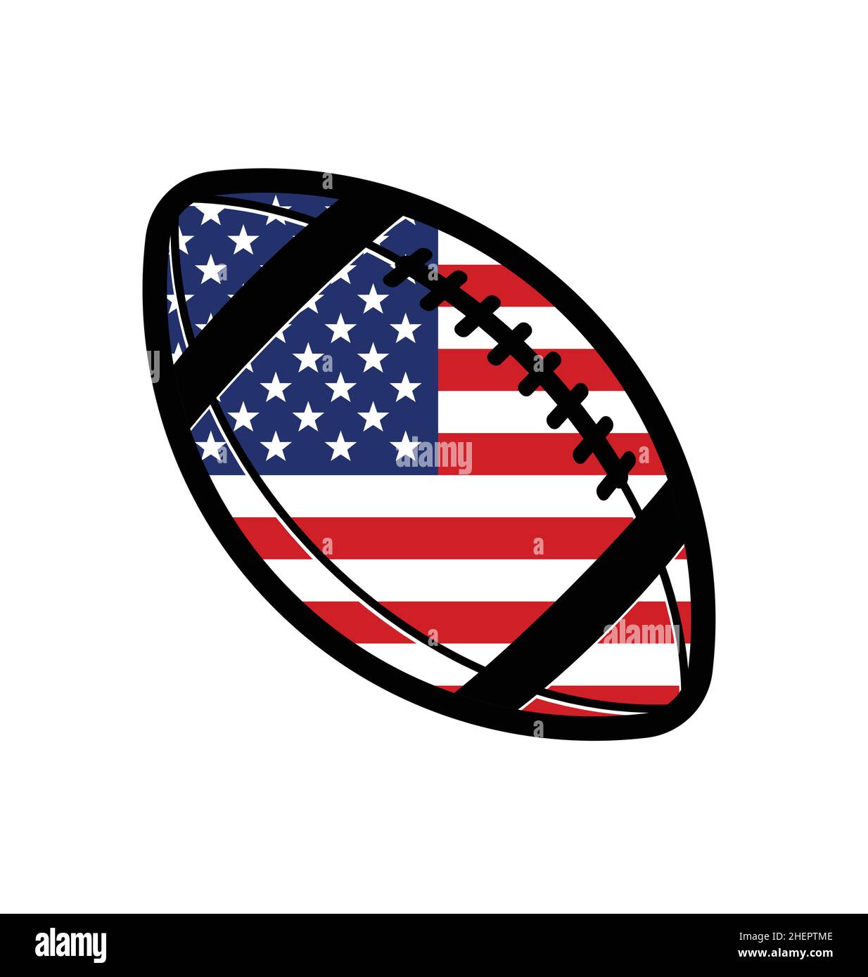 American football gridiron ball icon symbol logo with usa american flag ...