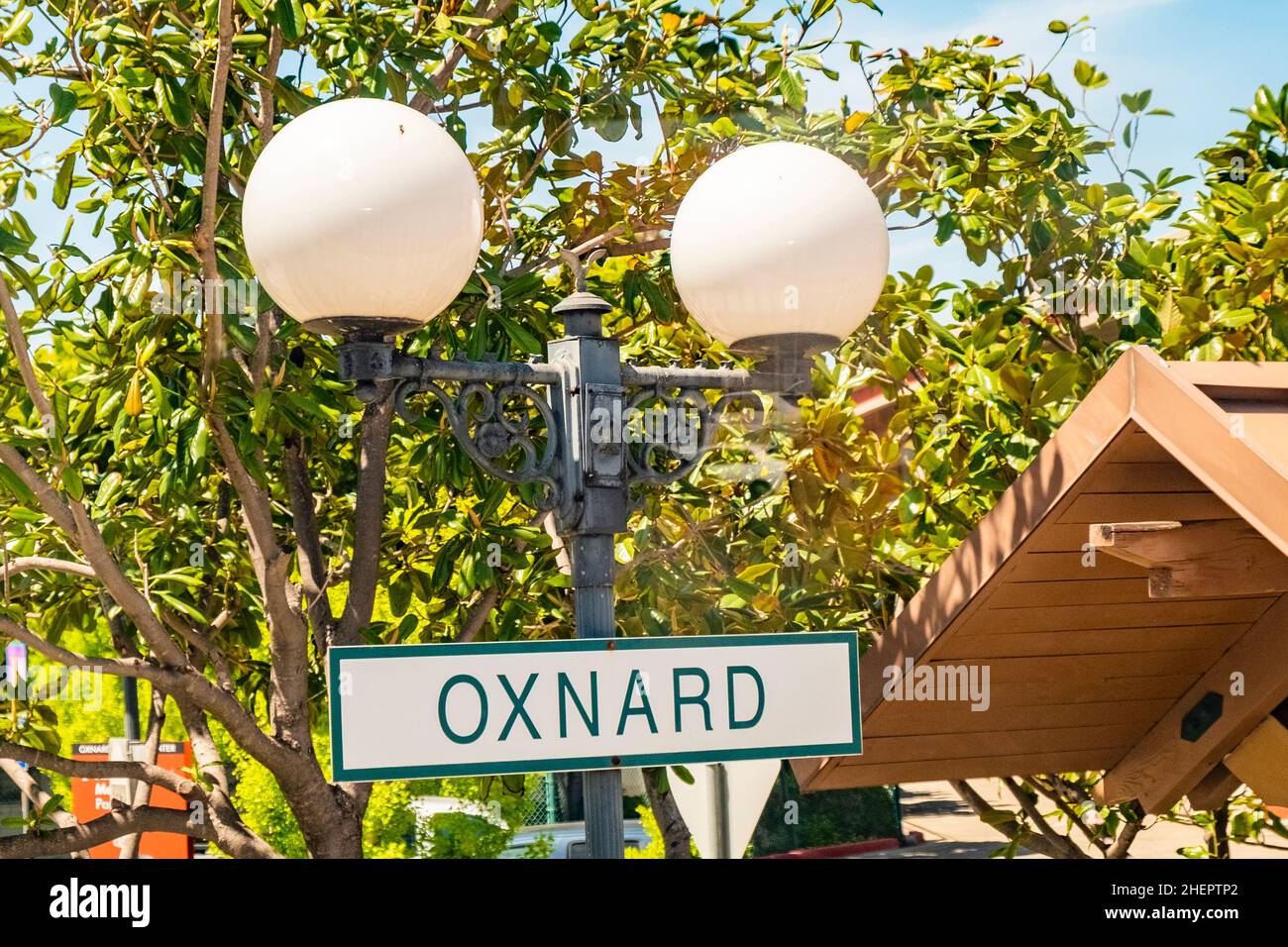 oxnard city sign at a vintage electric lantern Stock Photo - Alamy
