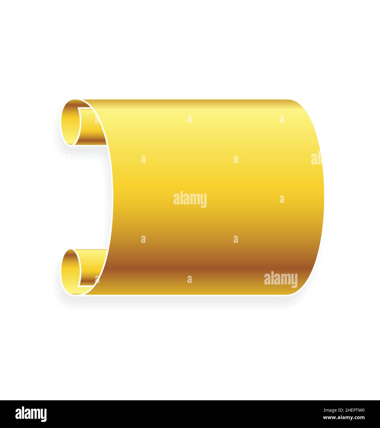 gold golden scroll banner element vector isolated on white background ...