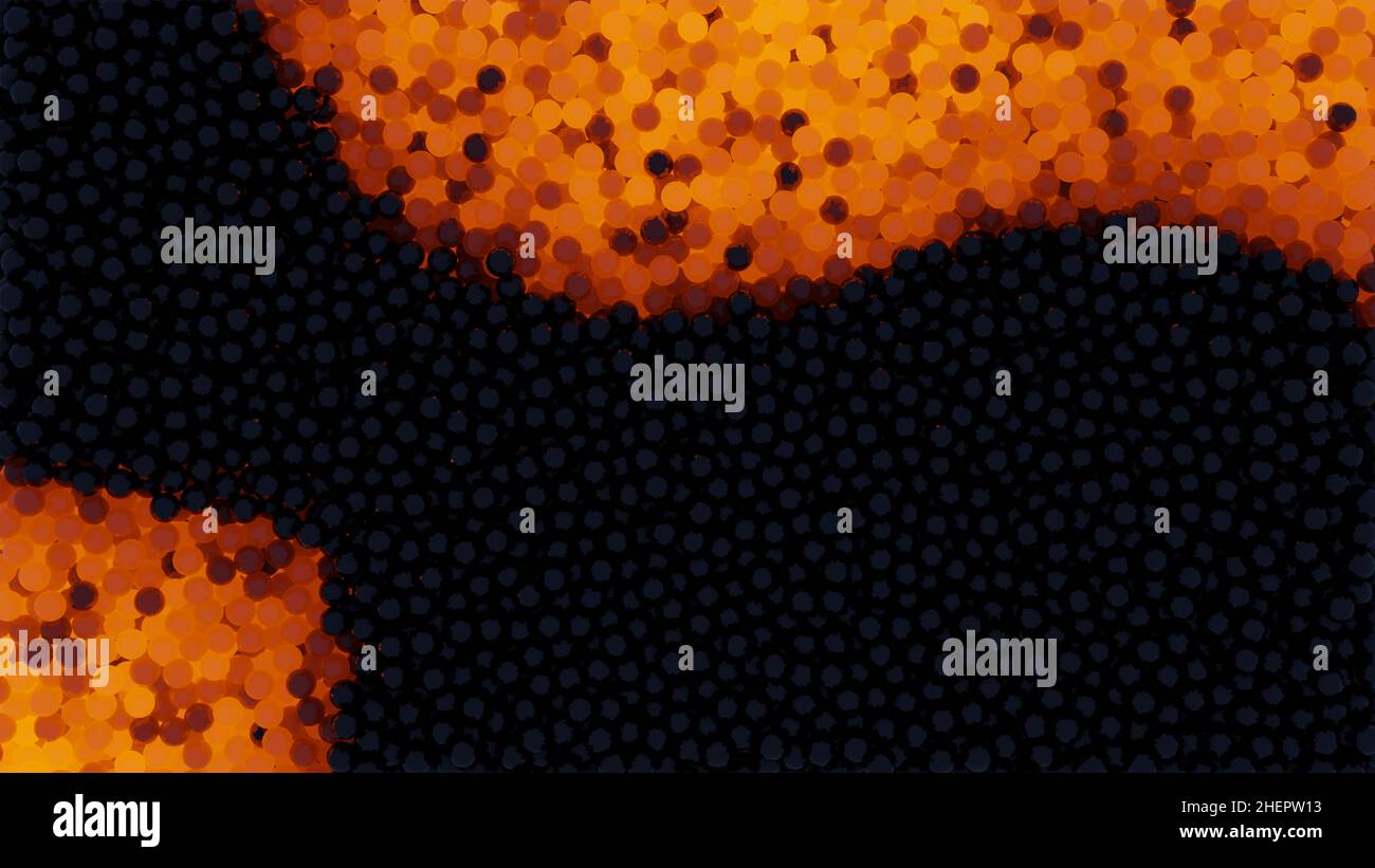Countless particles imitating a flow of lava. 3D illustration Stock ...