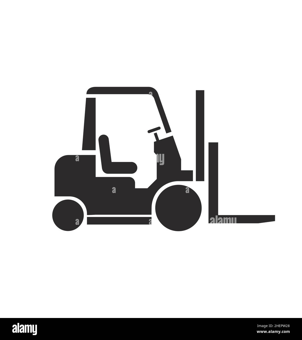 simple forklift fork lift stencil silhouette vector isolated on white ...