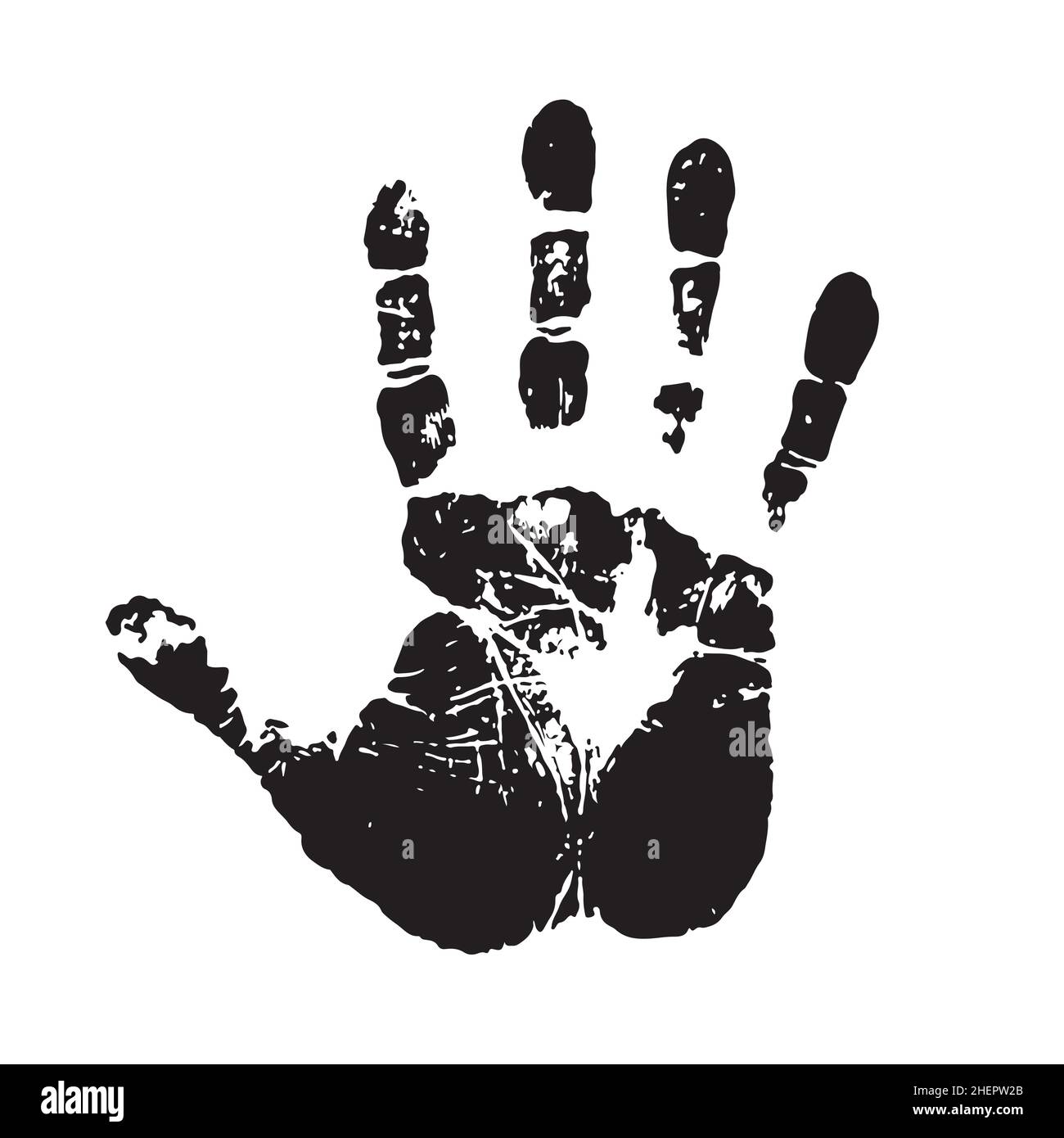 detailed ink or paint hand print vector isolated on white background ...