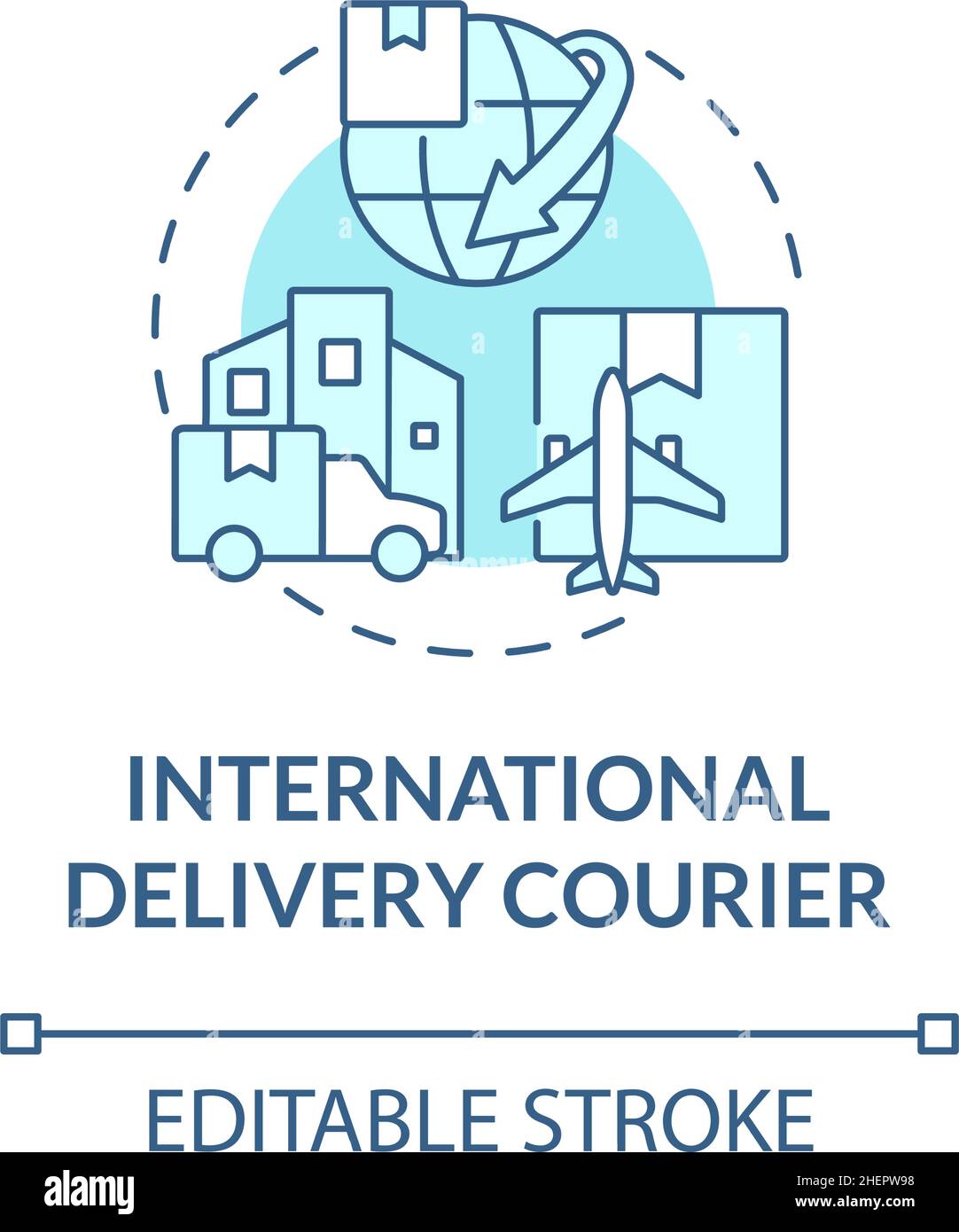 International delivery courier turquoise concept icon Stock Vector ...