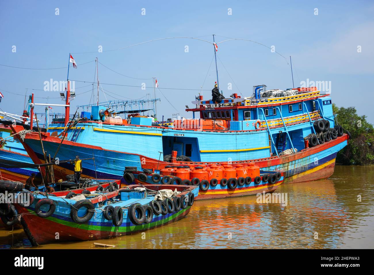 Pati, Indonesia - December, 2022 : A wooden fishing boat is parked at ...