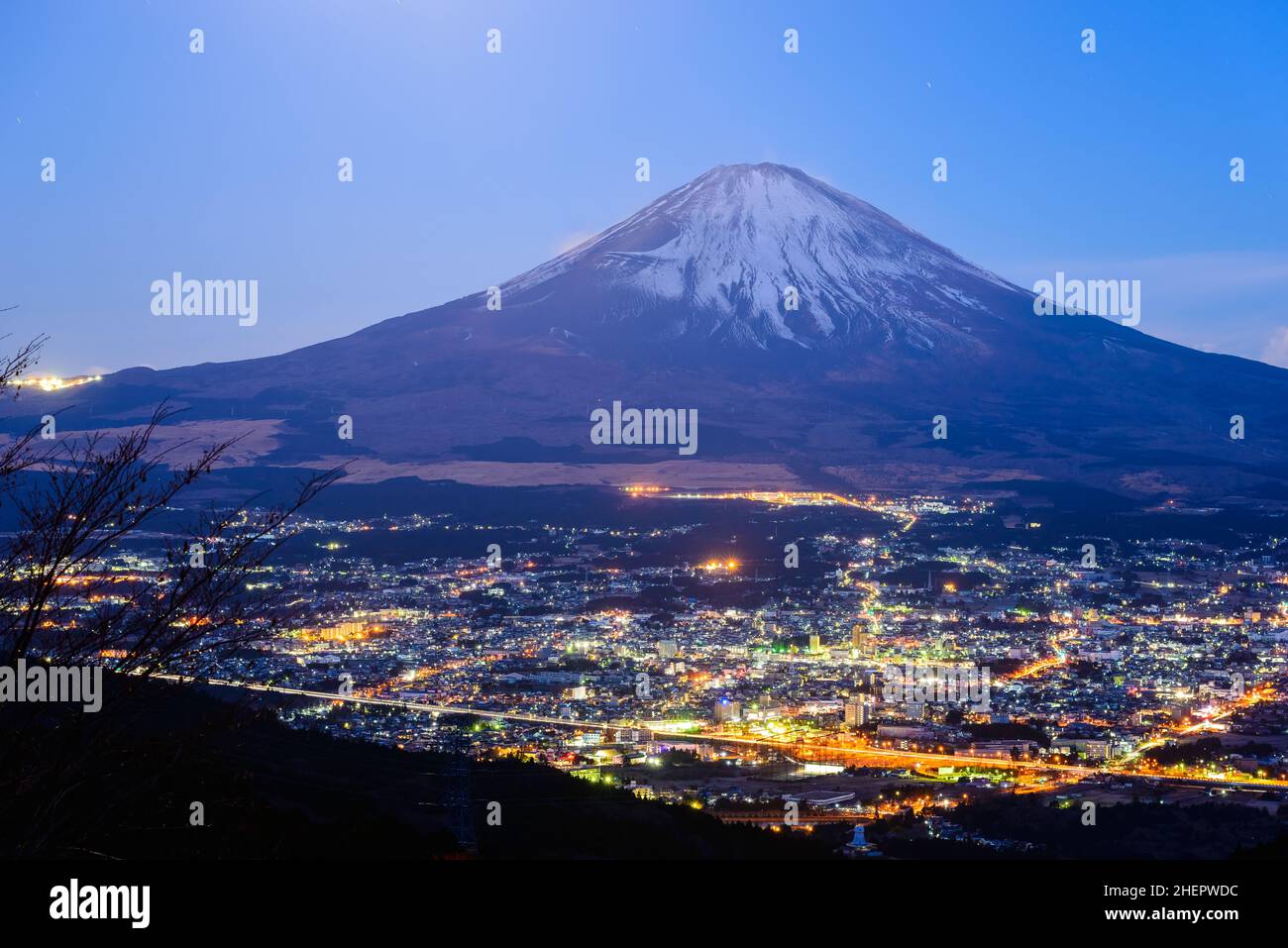 Night View Of Gotemba City And Mount Fuji Stock Photo - Alamy