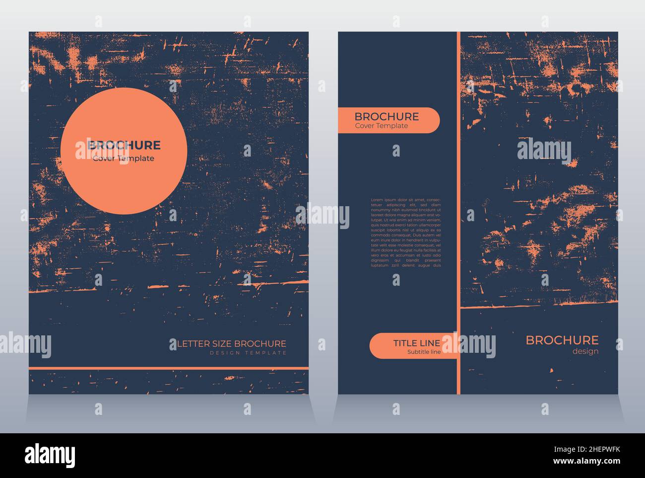 Letter size grunge page vector template. Cover layout grungy decorative ...