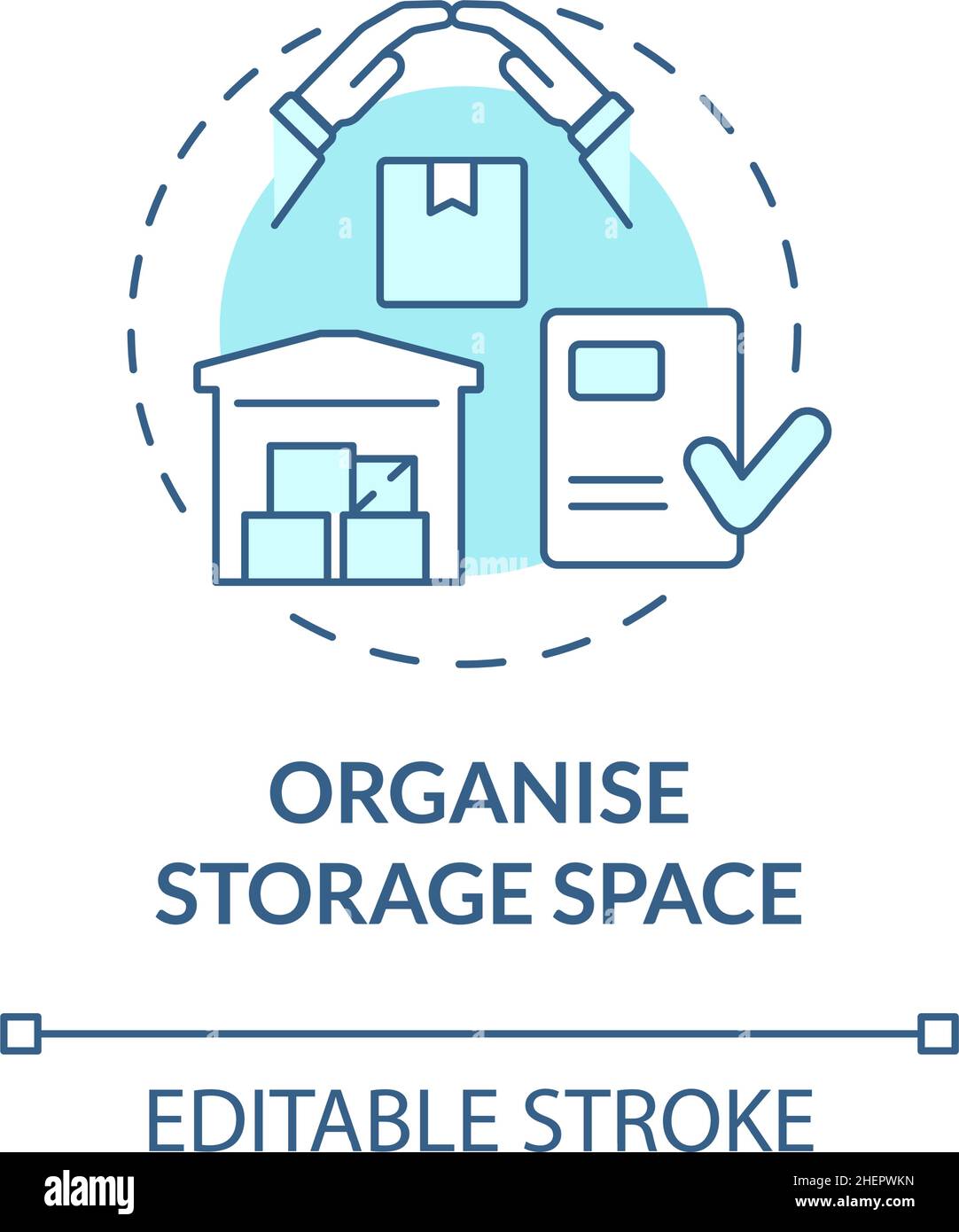 Organise storage space turquoise concept icon Stock Vector Image & Art ...