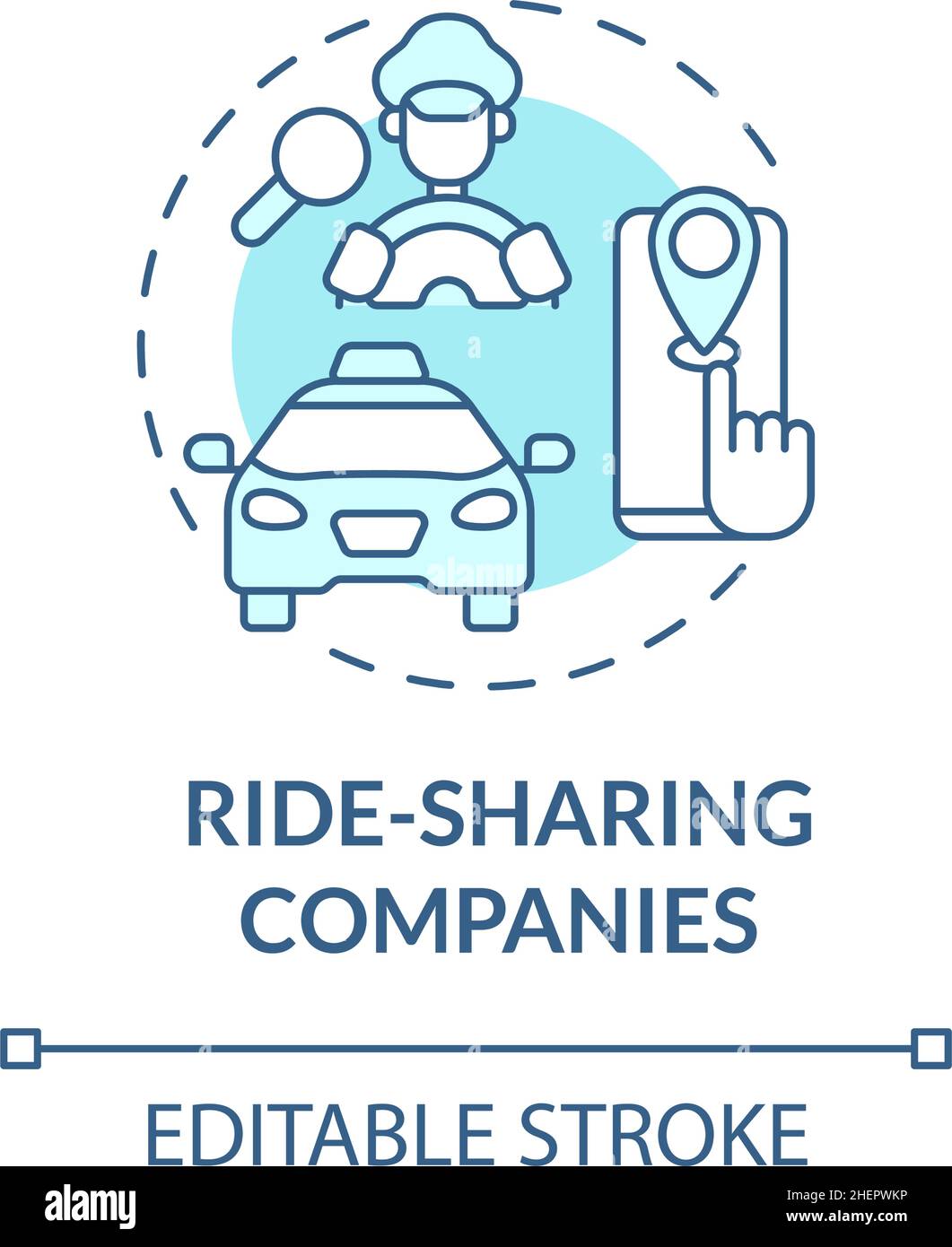 Ride sharing companies turquoise concept icon Stock Vector Image & Art ...
