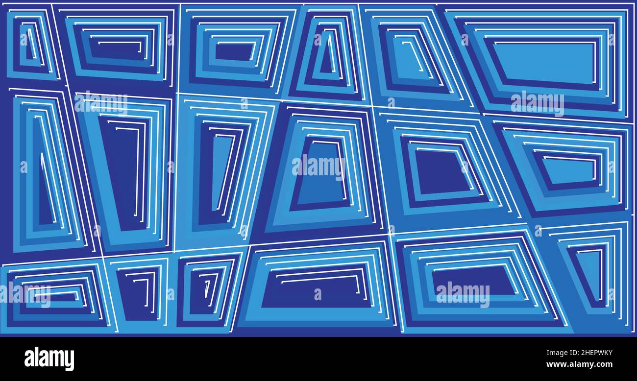 Blue abstract figures vector background horizontal template Stock ...