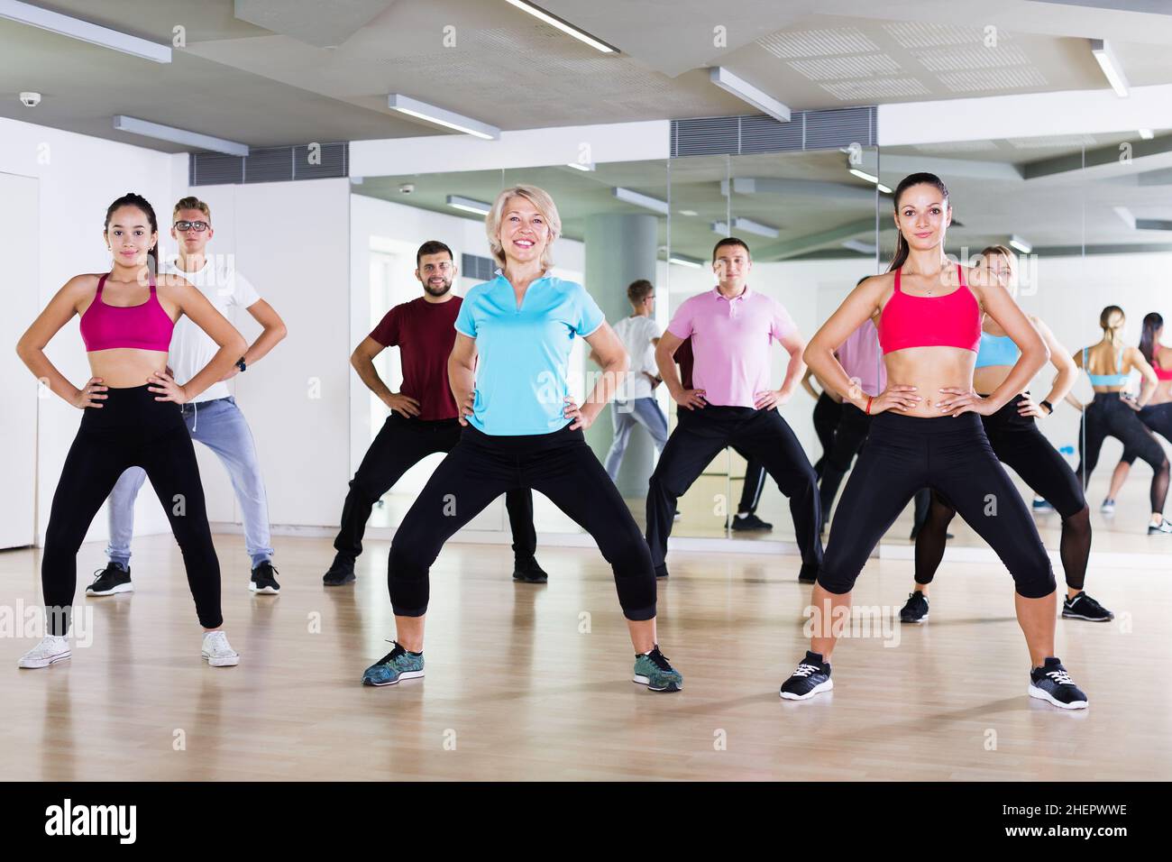People training at dance class Stock Photo - Alamy