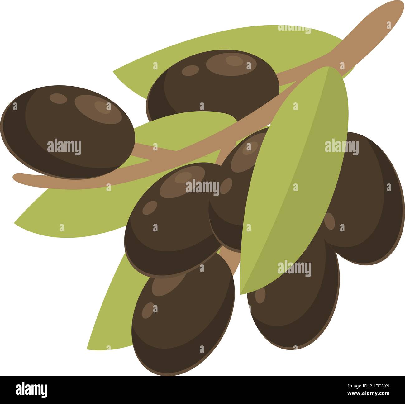 Olives icon cartoon vector. Black olive. Greek food Stock Vector Image ...