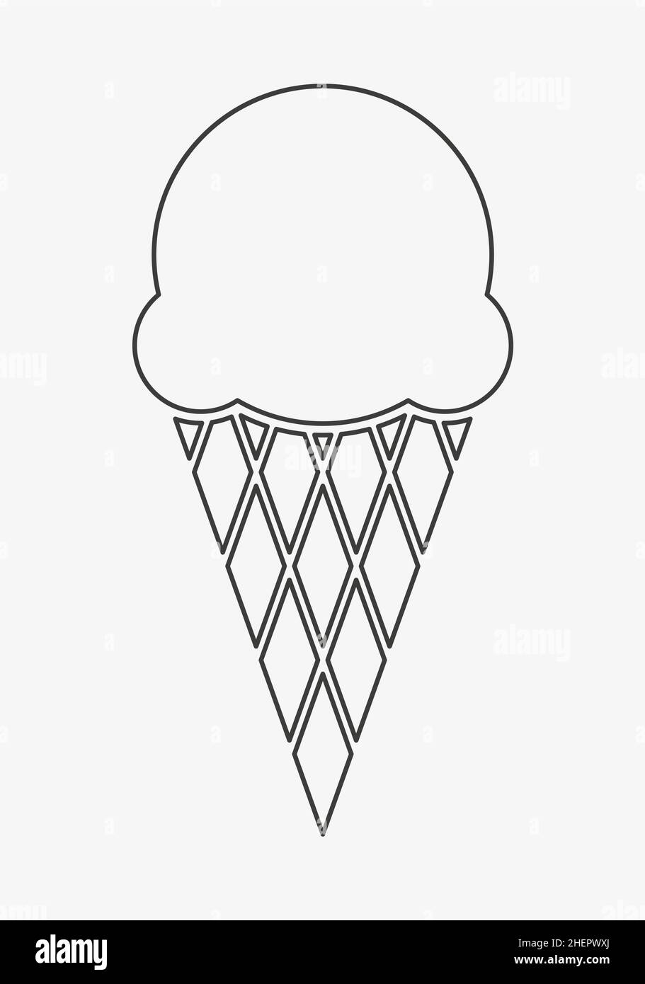 Ice cream vector outline icon on white background Stock Vector Image ...