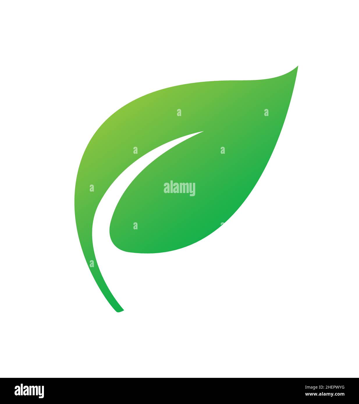 single stylized lush green leaf with stem icon Stock Vector Image & Art ...