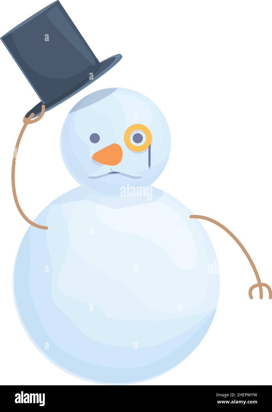 Gentleman snowman icon cartoon vector. Xmas fun. Cute snow man Stock ...