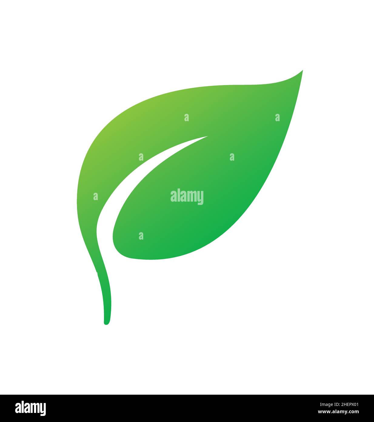 Single Stylized Lush Green Leaf With Stem Icon Stock Vector Image And Art Alamy
