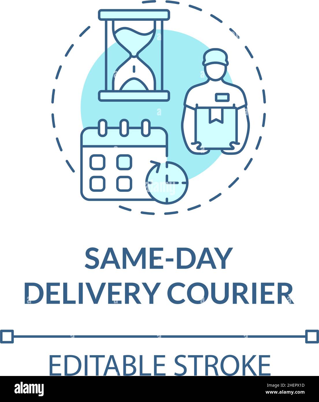 Same day delivery courier turquoise concept icon Stock Vector Image ...