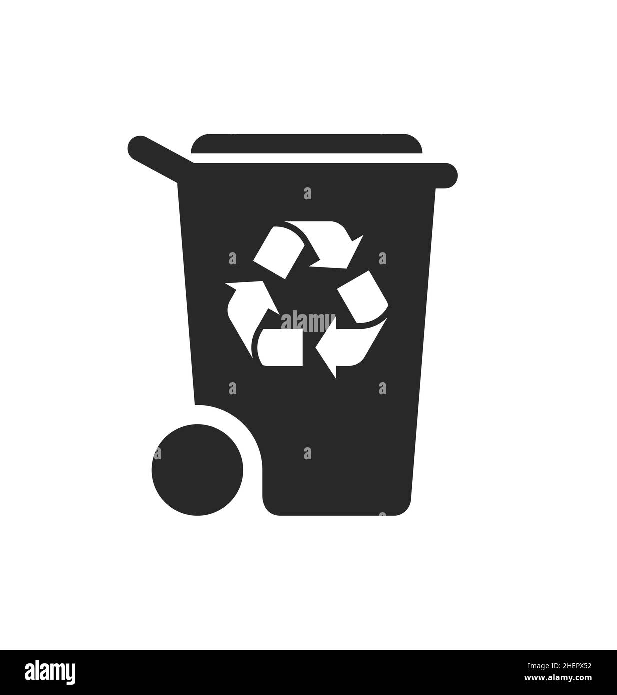 simple recycling bin with wheels silhouette icon symbol vector isolated ...