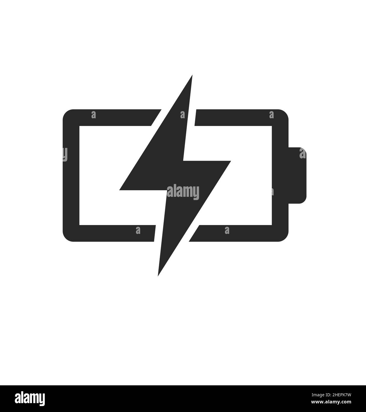 simple battery charging icon with lightning power symbol vector ...